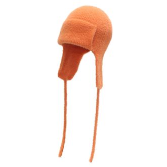 ZLYC Damen Winter Fliegerm&uuml;tze Trapperm&uuml;tze Strickm&uuml;tze Beanie Warme Ski M&uuml;tze(Einfaches Orange)
