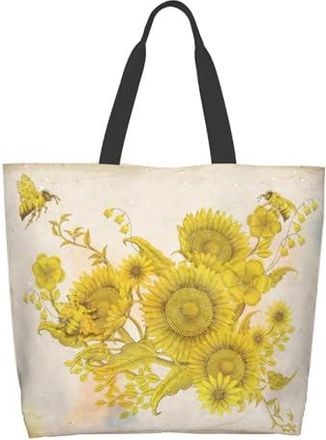 Generic Abeilles &Eacute;l&eacute;gantes8 Sac A Main Femme R&eacute;utilisable Tote Bag D&eacute;contract&eacute; Sac Cabas Pour Shopping Gym Travail