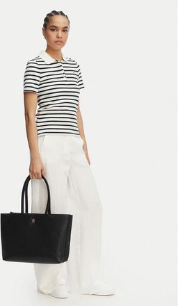 Tommy Hilfiger Handtasche Th Logotape Tote AW0AW18742 Schwarz