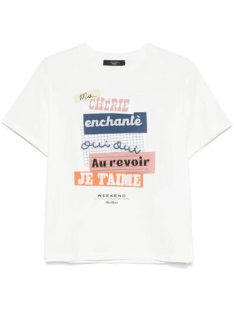 Max Mara t-shirt à imprimé graphique - Blanc