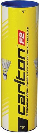 Carlton Unisex-Erwachsene F2 Badminton-Shuttle, 6 Stück Federbein, Weiss/opulenter Garten, Medium Speed