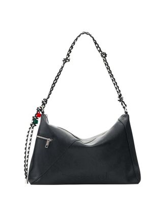 Desigual grand sac &agrave; breloque logo en noir