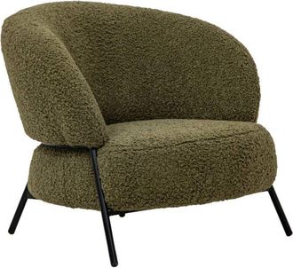Made In Meubles Made In Meubles - Fauteuil en tissu bouclette vert Kanoa