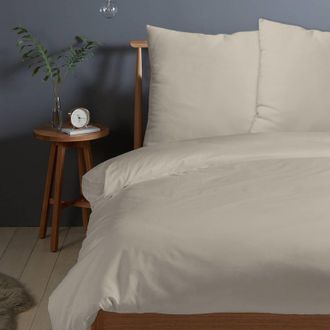 Pizuna 400 Fadenzahl aus Baumwolle Bettw&auml;sche Einfach Taupe, 100% Langstaple Baumwolle Bettbezug und Kissenbezug, 100% Baumwolle Mako Satin 3-Teilig Bettw&auml;sc