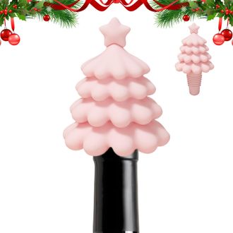 Generico Weinverschluss mit Weihnachtsbaum-Design, wiederverwendbarer Flaschenverschluss aus Silikon, Weihnachts-Sektverschluss, Weinflaschenzubeh&ouml;r, perfekt f