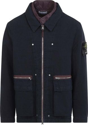 Stone Island Blouson Rembourr&eacute; - Bleu Fonc&eacute;