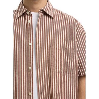 Selected Chemise textur&eacute;e &agrave; manches courtes en coton