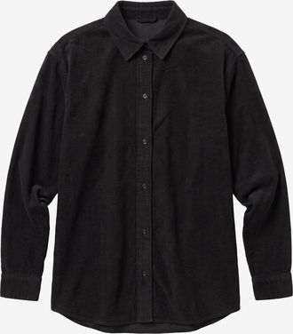 Knowledge Cotton Apparel Damen vegan Hemd Vega Relaxed Cord Schwarz Jet