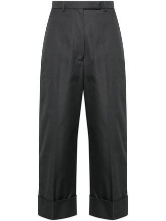 Thom Browne pantalon à taille haute - Gris