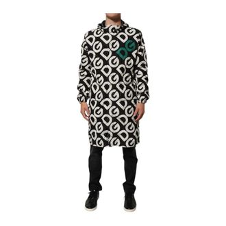 Dolce & Gabbana Homme, Manteaux, Multicolore, Taille: XS Veste &agrave; capuche imprim&eacute; logo int&eacute;gral