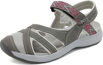 Dream Pairs Sandales de Sport pour Femmes Antidérapante Sandale de Extérieur Confortable et Pratique,Size 40.5,Gris/Corail,181103