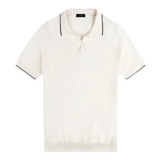 Fay Homme, Tops, Beige, Taille: M Polo Tricot&eacute;