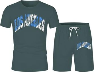 Generic Pyjama Court pour Homme Style Streetwear Chemise Manches Courtes Boutonn&eacute;e Pantalon L&eacute;ger Ensemble Loungewear D&eacute;tente Tenue d&eacute;t&eacute; d&eacute;contract&eacute;e V&ecirc;tement