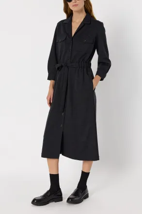 Gerard Darel Robe chemise longue en jersey - LUCIE - anthracite