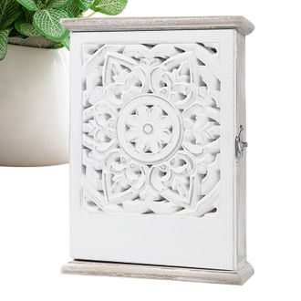 Generico Schl&uuml;sselbox, mit 6 Haken, Antik-Optik Organizer, Rustikaler Schl&uuml;sselhalter, Wandorganizer Box, f&uuml;r Kleinteile Schmuck, Flur, Wohnzimmer, Eingangsber