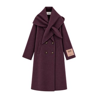 SOLOTRE Manteau Double-Boutonnage - Femme - Manteaux - Violet - Taille: 42 FR