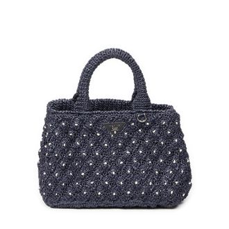 Prada Crossbody Bags - Crochet Canapa Tote - Gr. unisize - in Blau - f&uuml;r Damen