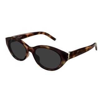 Saint Laurent Ovale- trendige Sonnenbrille mit YSL-Monogramm - - Accessories - Damen - Braun - 54 MM