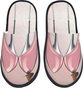 Generic Pantoufles Unisexes Chaussures &Agrave; Talons Hauts &Agrave; Imprim&eacute; Papillon Chaussons Femme Confort Doubl&eacute;es En Peluche Pantoufles Pour Invit&eacute;s, Pour F&ecirc;te, Maria