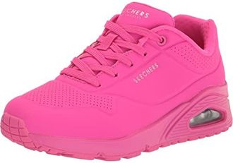 Skechers Femme Uno Night Shades Basket, Rose Vif Durabuck, 38.5 EU Large