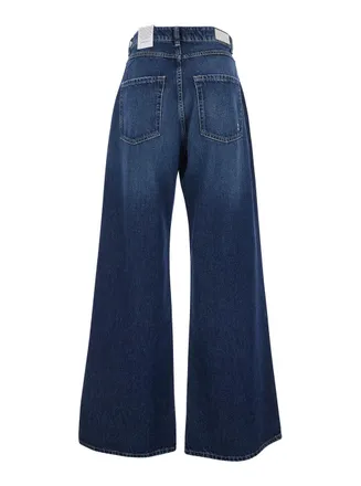 Icon Denim Los Angeles Womens Jeans Debby Blue Wide Leg Cotton