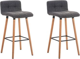 Clp 2er Set Barhocker Lincoln Stoff natura hellgrau