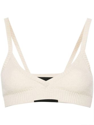 Alanui Geripptes Triangel-Bralet - Nude