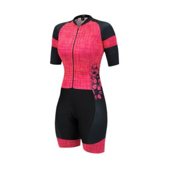 Generic Kurz&auml;rmeliger Damen-Skinsuit f&uuml;r Triathlon, Fahrrad, Rennsport, Laufanzug, Badeanzug, Jumpsuits, 14, S