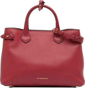 Burberry Hobo Bags - Medium Leather and House Check Banner Satchel - Gr. unisize - in Rot - f&uuml;r Damen