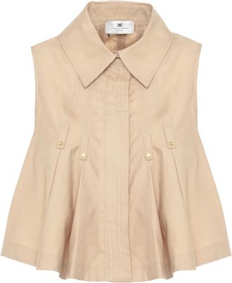 Elisabetta Franchi Femme, Tops, Beige, Taille: 42 FR Cotton Shirt