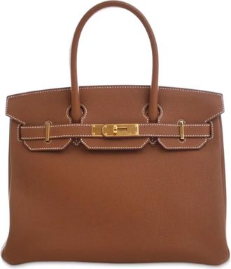 Herm&egrave;s 2017 Togo Birkin Retourne 30 handbag - Braun