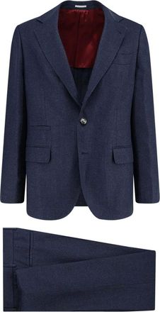 Brunello Cucinelli Homme, Costumes, Bleu, Taille: S Single Breasted Suit