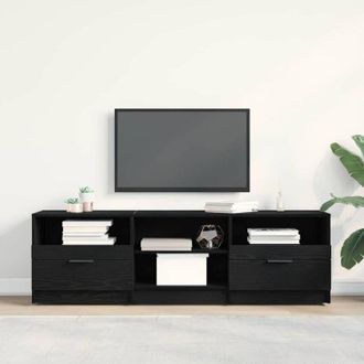 vidaXL Meuble TV Ch&ecirc;ne noir 150 x 33,5 x 45 cm Bois ding&eacute;nierie vidaXL