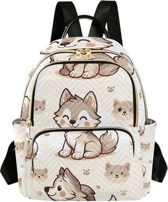 Mnsruu Mini sac à dos pour femme, motif renard, chien mignon, petit sac à dos tendance, sac à dos décontracté, Multi900, M
