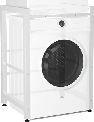 Clp Waschmaschinenregal Medina I Für Bis Zu 2 Haushaltsgeräte I Überbau Aus Stahl, Farbe:weiß