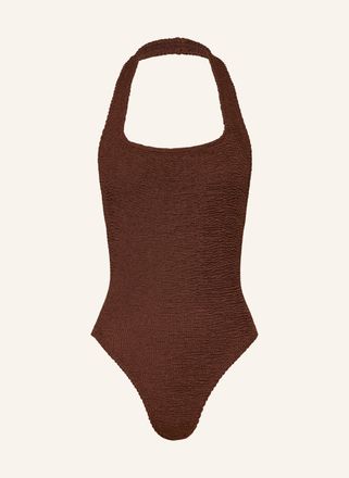 Hunza G Neckholder-Badeanzug Sandy braun