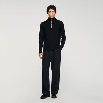 Sandro Wollpullover mit Rei&szlig;verschlusskragen