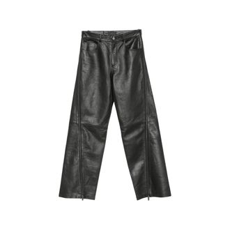 Haikure Belt-loops Leather Trousers