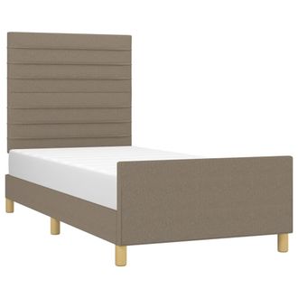 vidaXL Giroletto Senza Materasso Tortora 100x200 Cm In Tessuto - Vidaxl