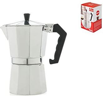 hOme Home Mokita Espressokanne, Kunststoff, Silber/Schwarz, 9 Tassen