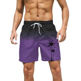 Generic Maillot de bain d&eacute;t&eacute; pour homme - Short de bain - Short de plage - Vacances - Coupe droite, violet, XXL