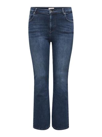 Only Carmakoma Damen CARWILLY HW Flared DNM TAI021 NOOS Jeanshose, Dark Blue Denim, 44W x 32L