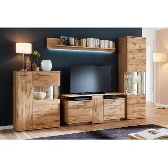 Naturoo home24 Highboard II 90 x 122 x 37cm Glast&uuml;r rechts Holz