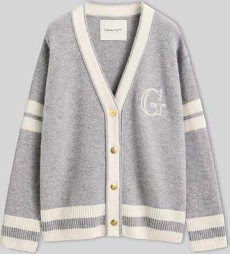GANT Cardigan aus Wolle mit Logo-Stitching