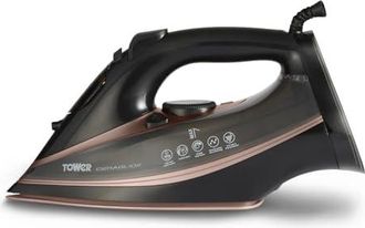 Tower Tower T22013 CeraGlide Dampfb&uuml;geleisen, Keramiksohle, 3000 W, Rotgold und Schwarz