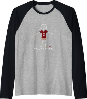 Whyitsme Design Lustiges Eishockey-M&auml;dchen-Hockey f&uuml;r Damen Raglan