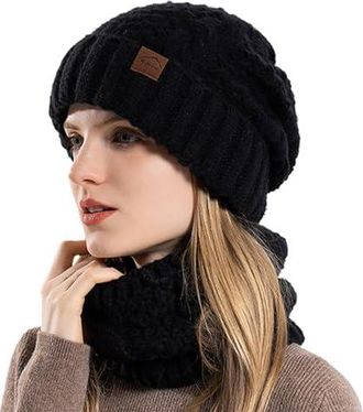 Generic Bonnet Femme Hiver Bonnet Femme Chapeau Femme Hiver Confortable Classique - Bonnet Cyclisme Femme Hiver, Tricot &Eacute;pais Respirant, Parfait pour Matin Fr