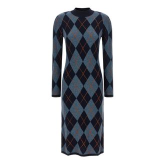 Twinset Strickkleid mit Rautenmuster - - Dresses - Damen - Mehrfarbig - S