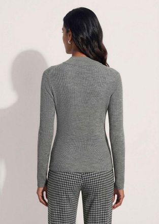 Madeleine Strickpullover Troyer mit Stehkragen und Zipper Enganliegender Schnitt aus Schurwolle f&uuml;r einen sportiven Lagenlook