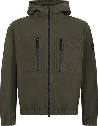 Stone Island Homme, Vestes, Vert, Taille: XL Surchemise &agrave; capuche coupe confortable